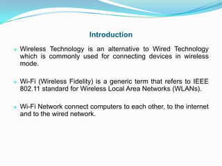 Wi fi technology | PPT