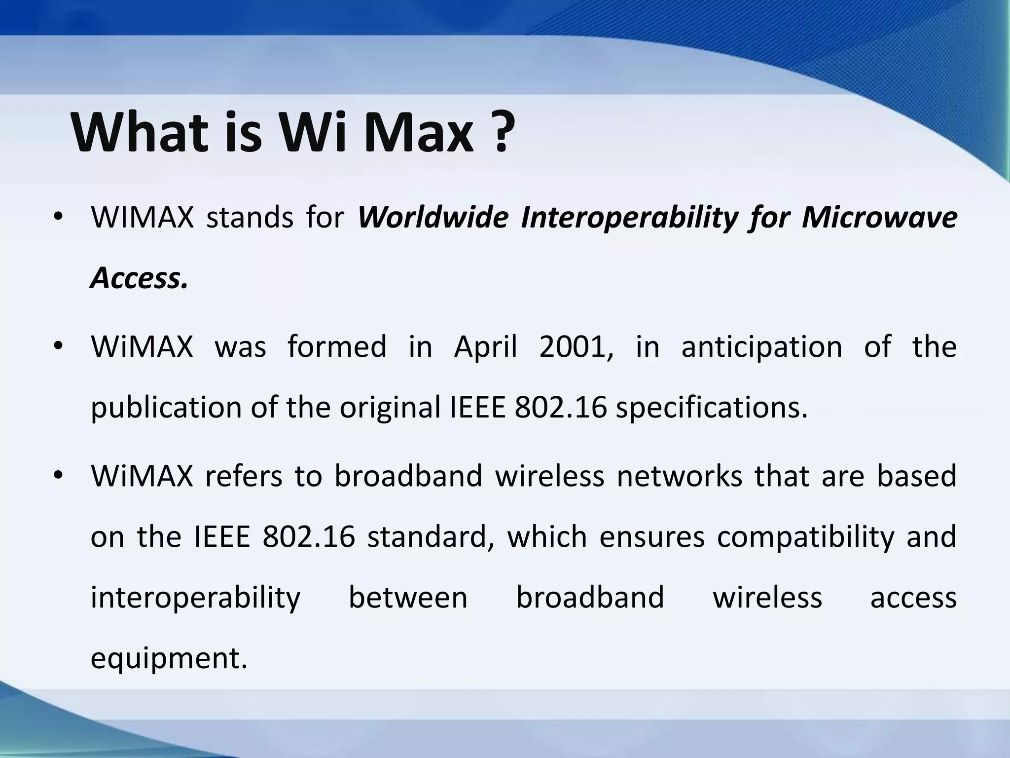 Wi-max Technology PPT | PPTX