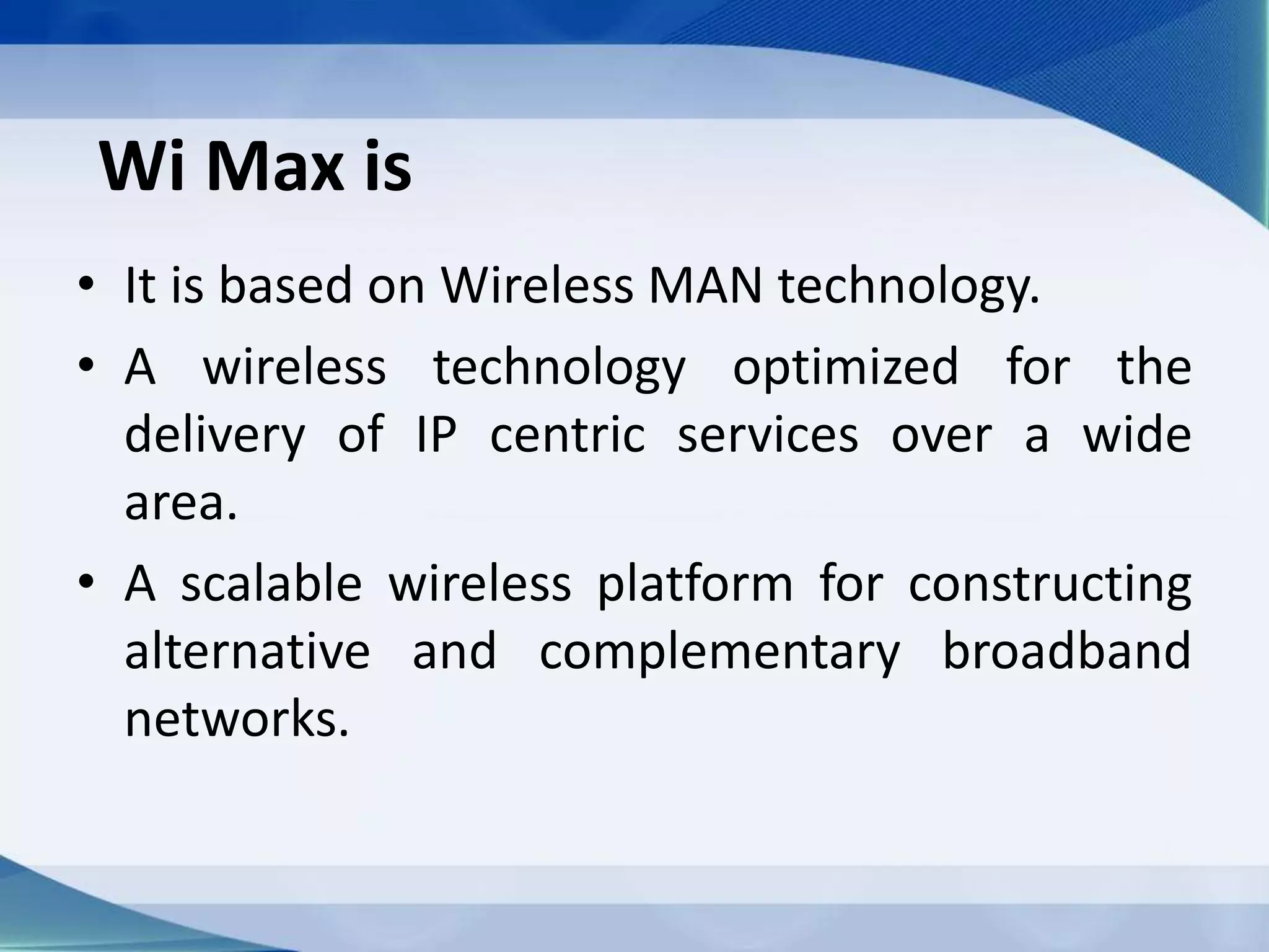 Wi-max Technology PPT | PPTX