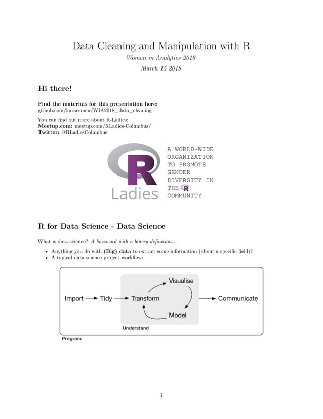 Ezgi Karaesmen - Data Cleaning and Manipulation with R | PDF