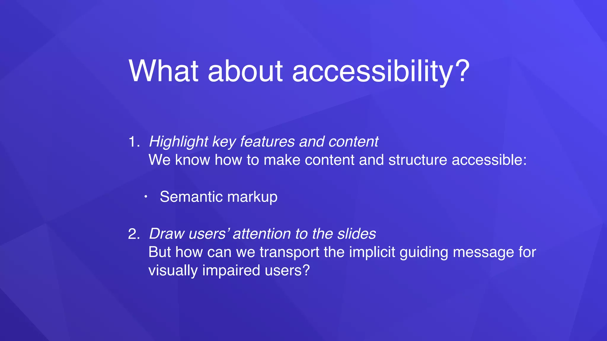 Make prominent visual elements accessible! | PPT