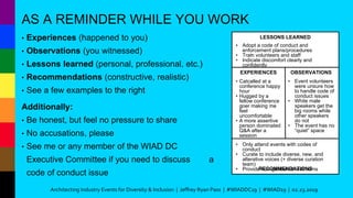 WIADDC19: Architecting IA Industry Events for Diversity & Inclusion | PPTX