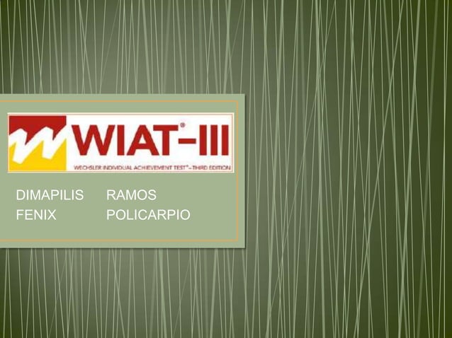 Wiat iii indtest report | PPTX