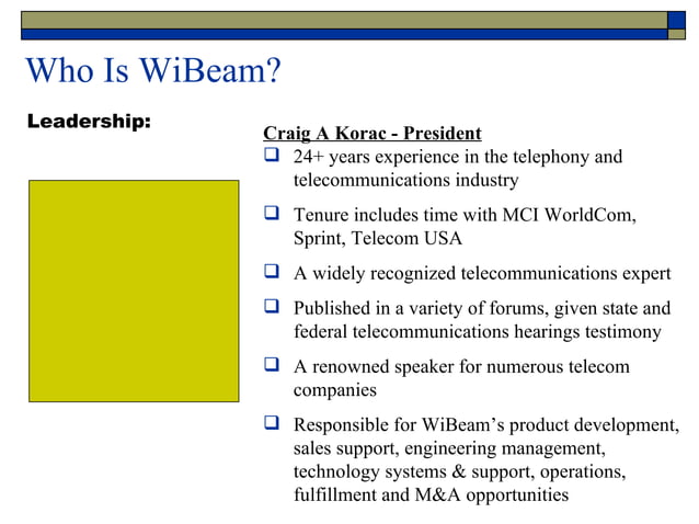 WiBeam Investment Presentation | PPT