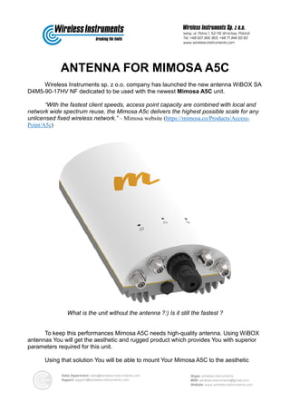 Wi box sa d4m5 90-17hv nf for mimosa a5c | PDF