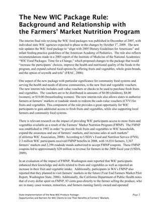 State Implementation of the New WIC Produce Package: | PDF