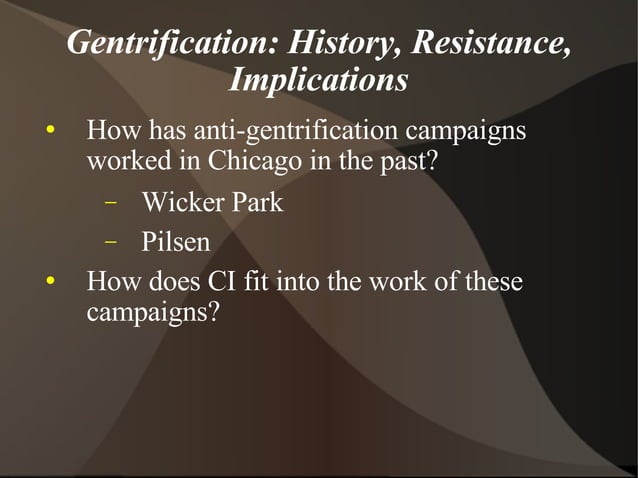 Gentrification in Wicker Park and Pilsen | PPT