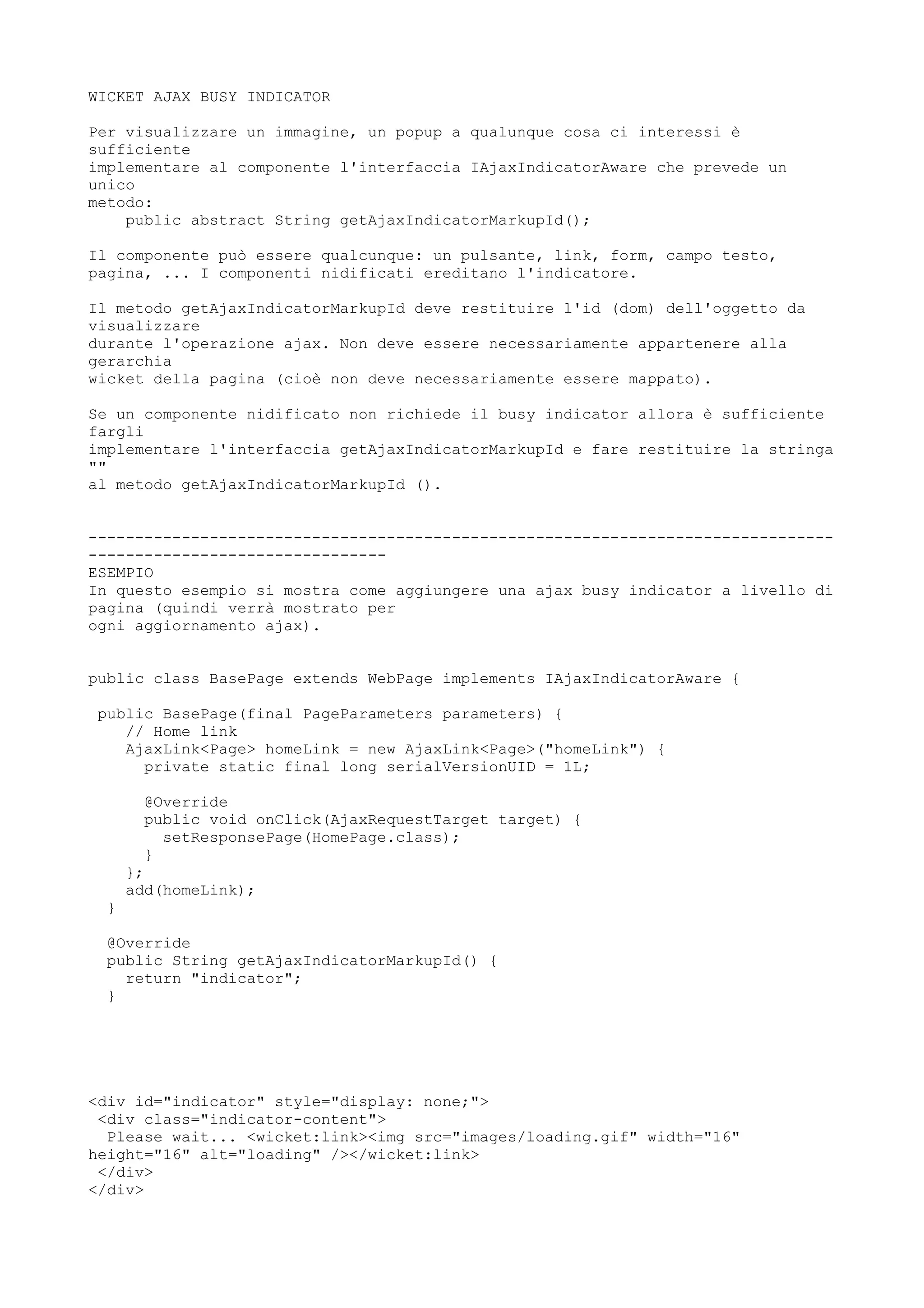 Wicket ajax busy indicator [sc] | TXT
