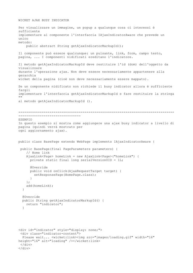 Wicket ajax busy indicator [sc] | TXT