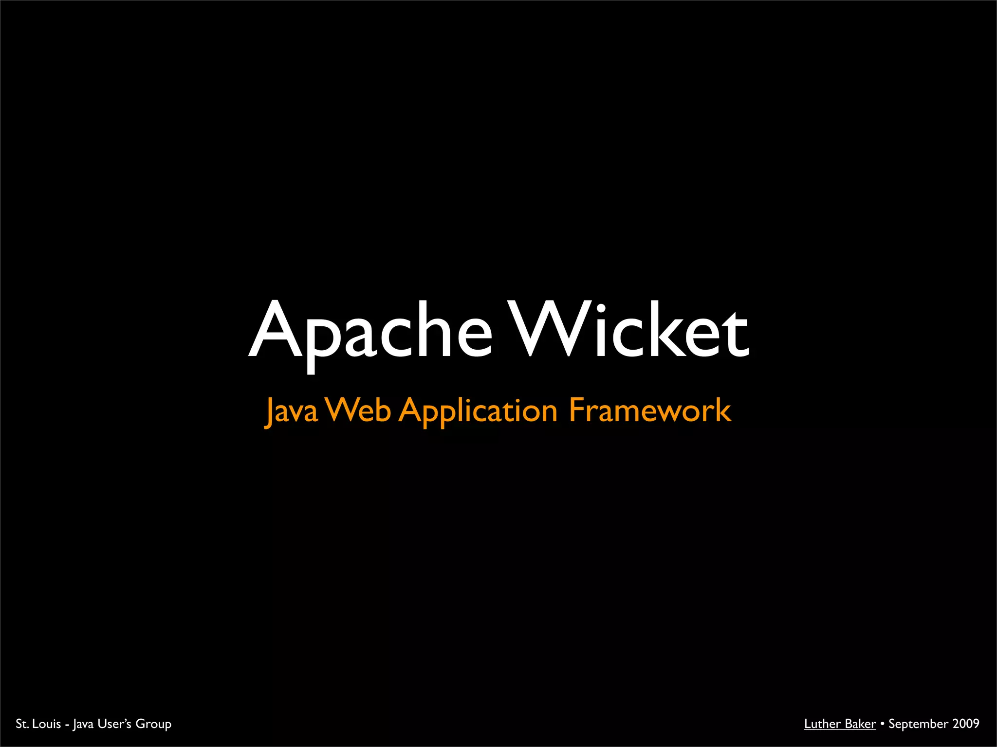 Apache Wicket Web Framework | PDF
