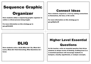 WICOR Strategies Chopped, cards with strategies for easy use | PDF