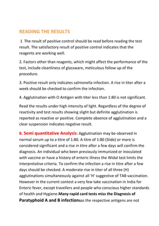 WIDAL TEST - WHY WE STILL DO IT ? | DOCX | Infectious Diseases ...