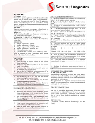 Widal test | PDF
