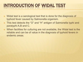 Widal test | PPTX