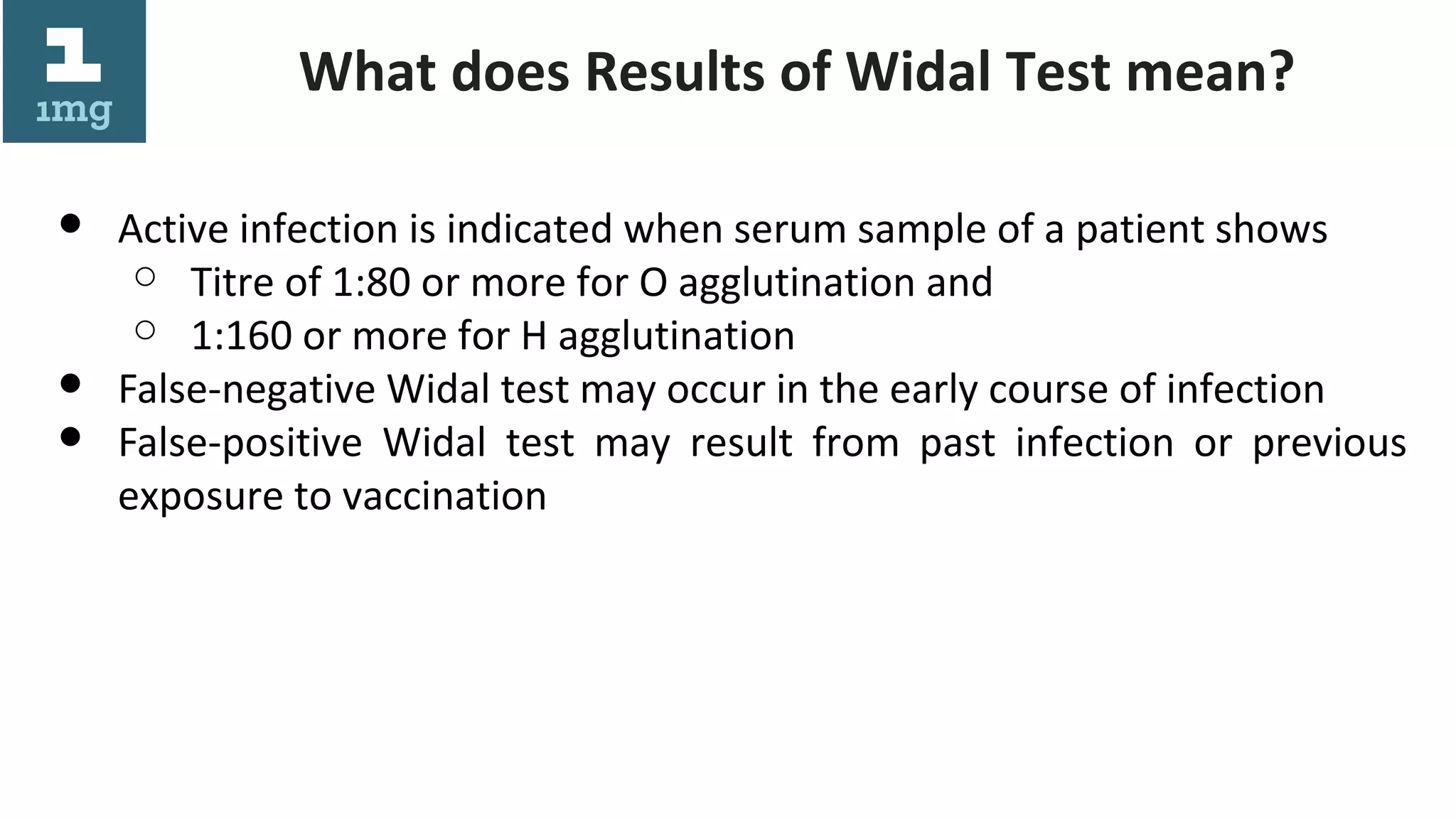 Widal Test for Enteric Fever | PPT
