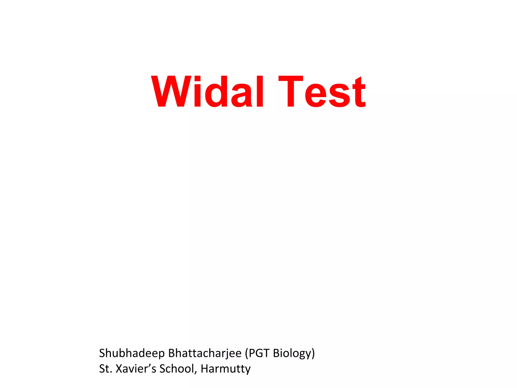 Widal test | PPTX
