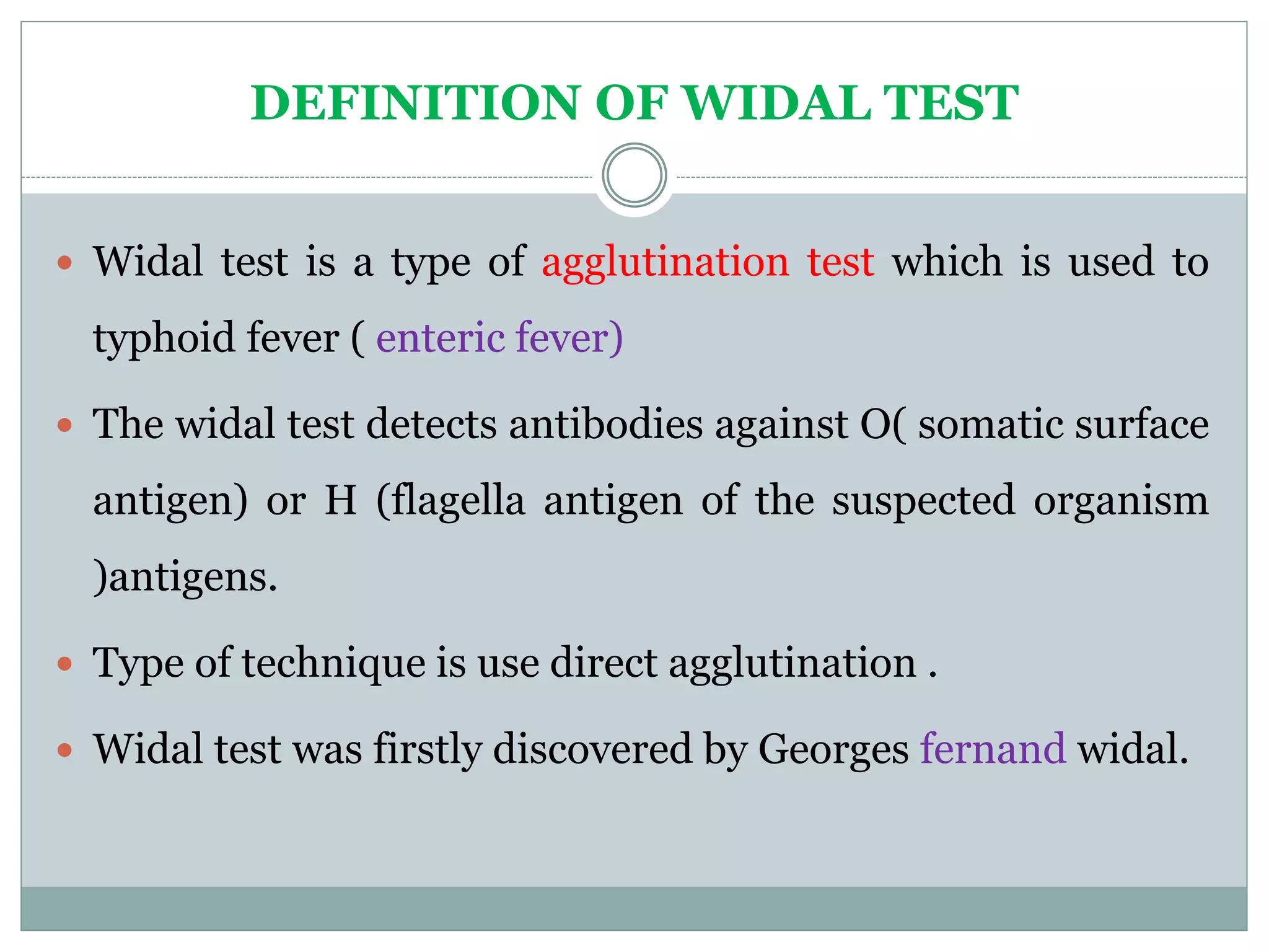 widal test. | PPTX