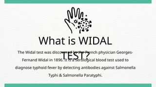 WIDAL Test Tube dilution method (Easy technique) | PPTX