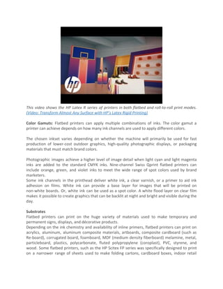 Wide format inkjet printing - part 2 flatbed & hybrid printer | PDF