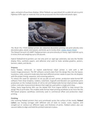 Wide format inkjet printing - part 2 flatbed & hybrid printer | PDF