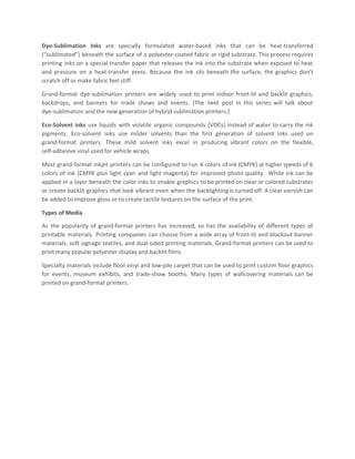 Wide format inkjet technology- part 3 grand format printers | PDF