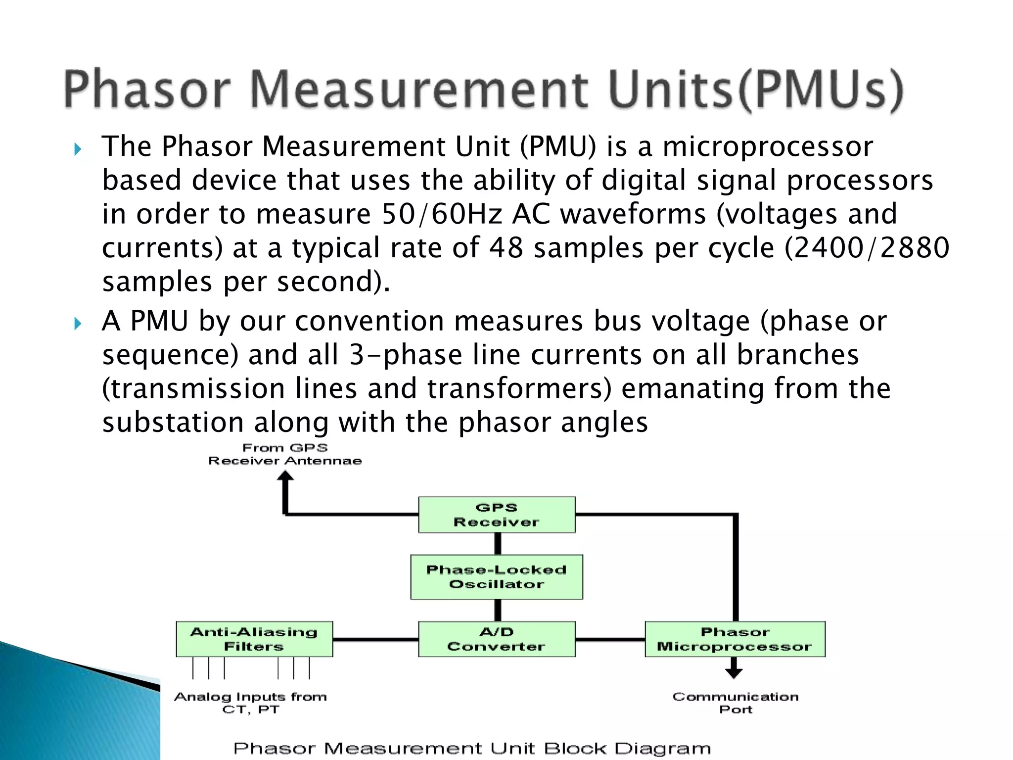 Wide area measurements (synchrophasor measurements) in Power Systems | PPT