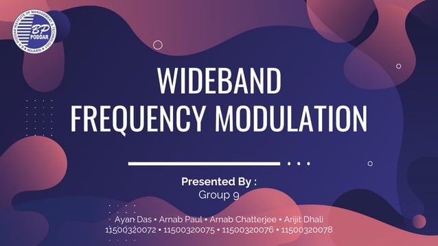 WBFM: Wideband Frequency Modulation Techniques | PPT