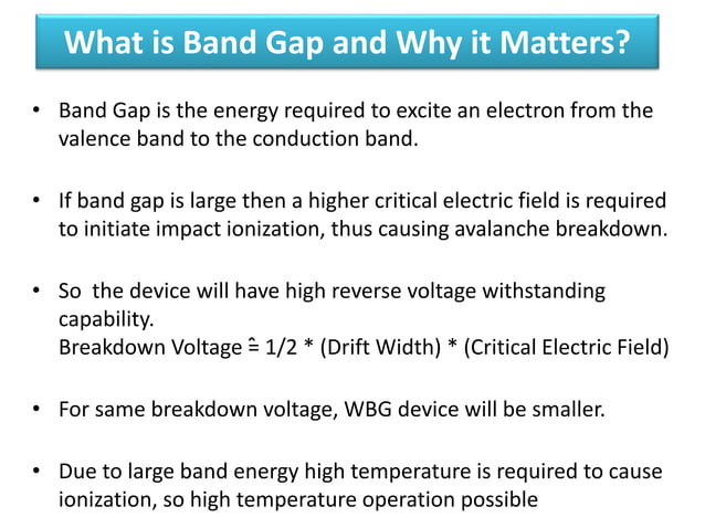 Wide bandgap semiconductor | PPTX