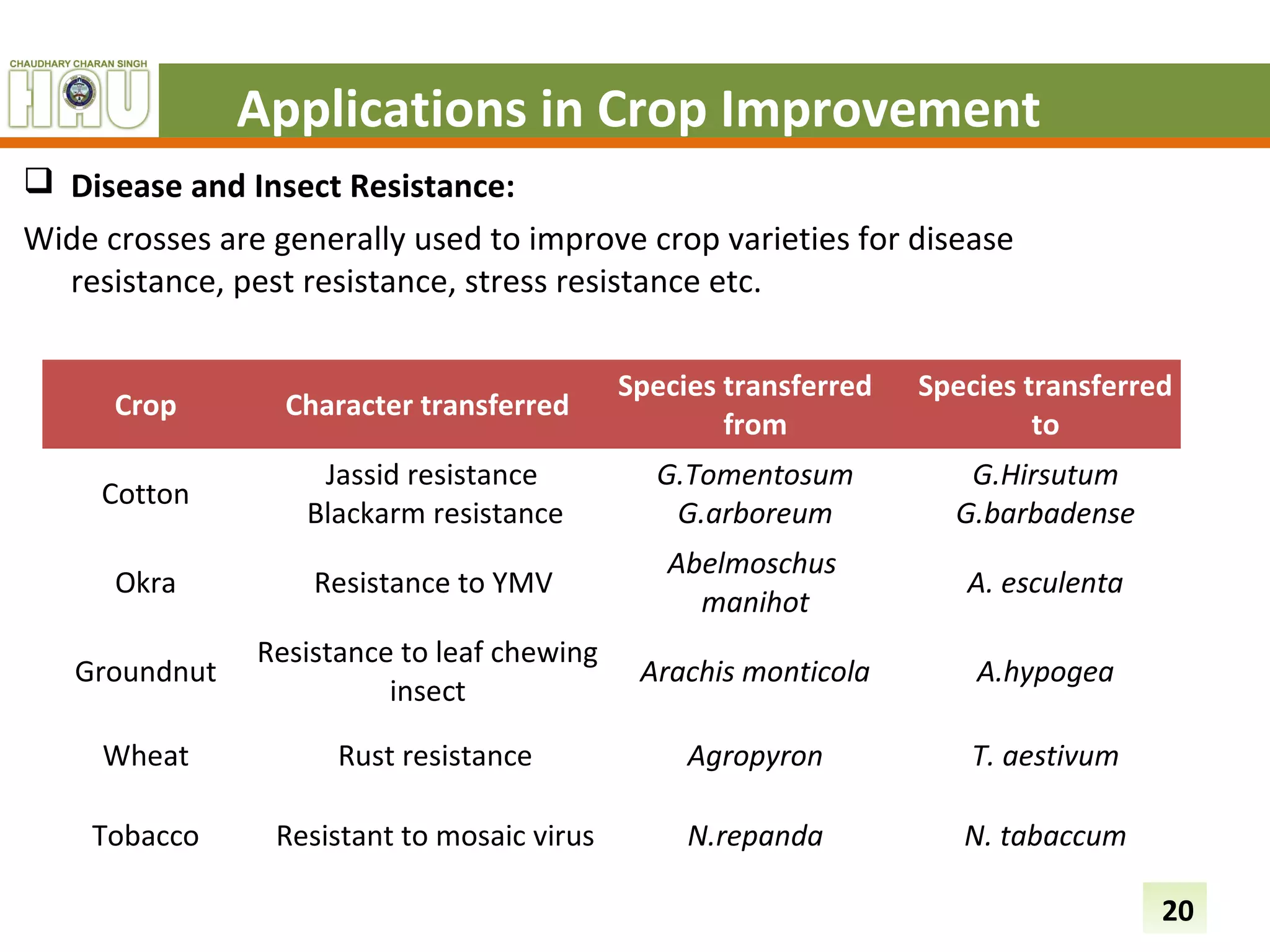 Wide cross and Bridge species | PPT