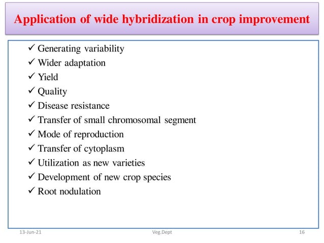 Wide hybridization in vegetable crops | PDF | Gardening | Home & Garden