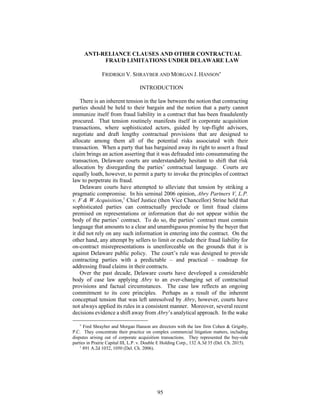 Anti-Reliance Clauses and Other Contractual Fraud Limitations under ...