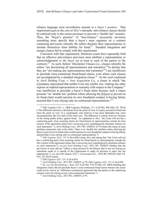 Anti-Reliance Clauses and Other Contractual Fraud Limitations under ...