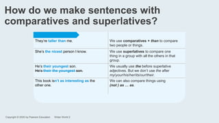 Grammar for comparatives and superlatives wider world | PPT