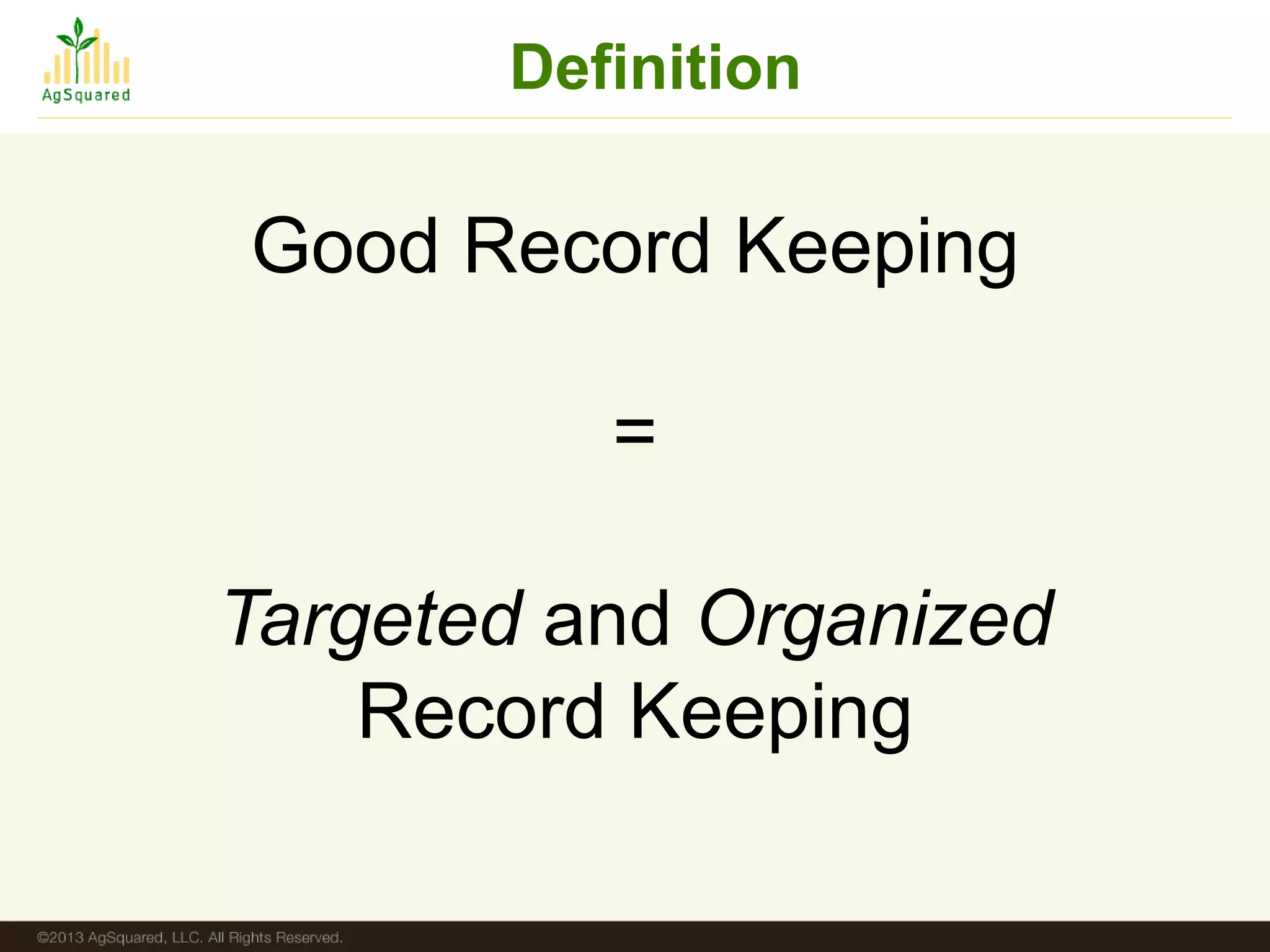 Farm Record Keeping 2.0 | PDF