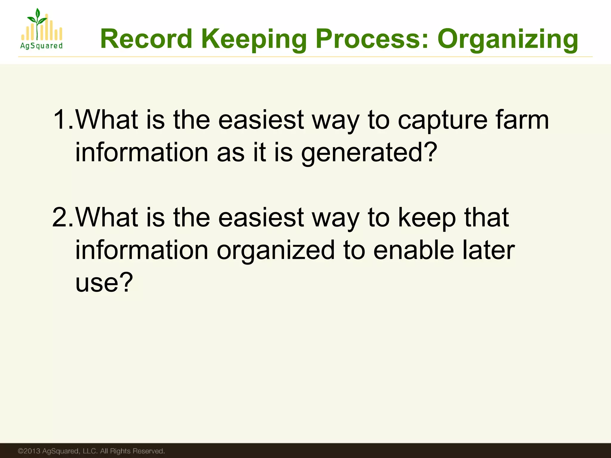 Farm Record Keeping 2.0 | PDF