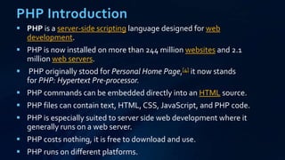 PHP Summer Training Presentation | PPTX