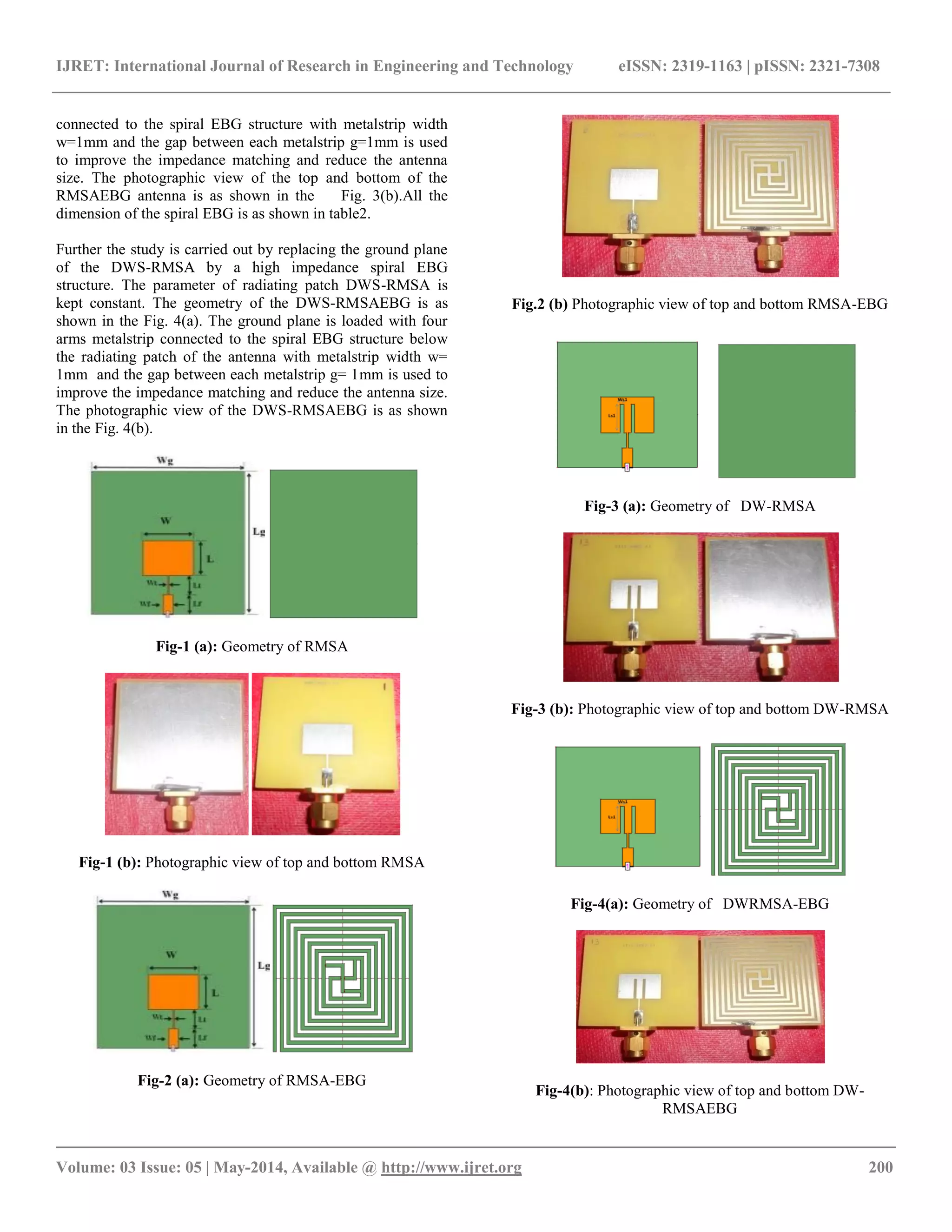 Wide slit rectangular microstrip antenna with spiral ebg structure | PDF
