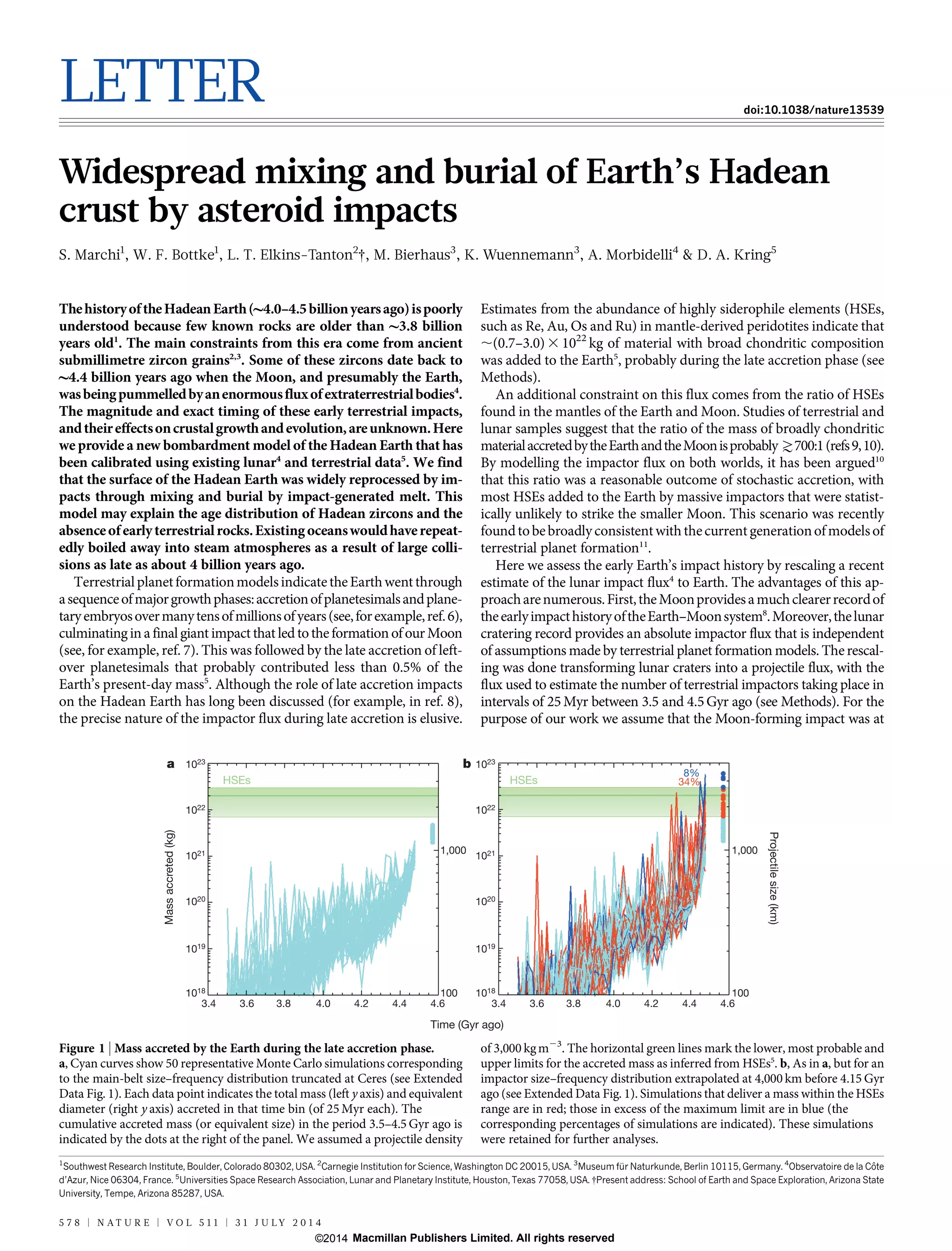 Widespread mixing and_burrial_of_earth_hadean_crust_by_asteroid_impacts | PDF