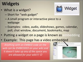Widgets | PPT | Web Design and HTML | Internet