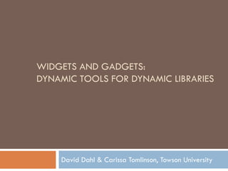 Widgets And Gadgets for Library Websites | PDF | Web Design and HTML ...