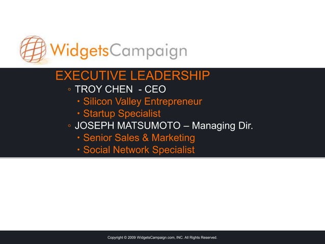 Widgets Campaign Presentation | PPSX