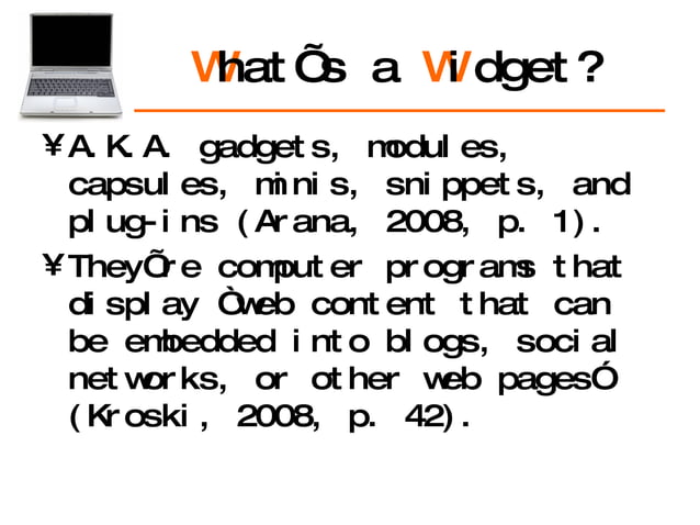 Widgets Intro | PPT