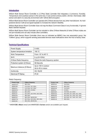 wiDom Multi Sensor Room Controller MSRC Manual EN | PDF