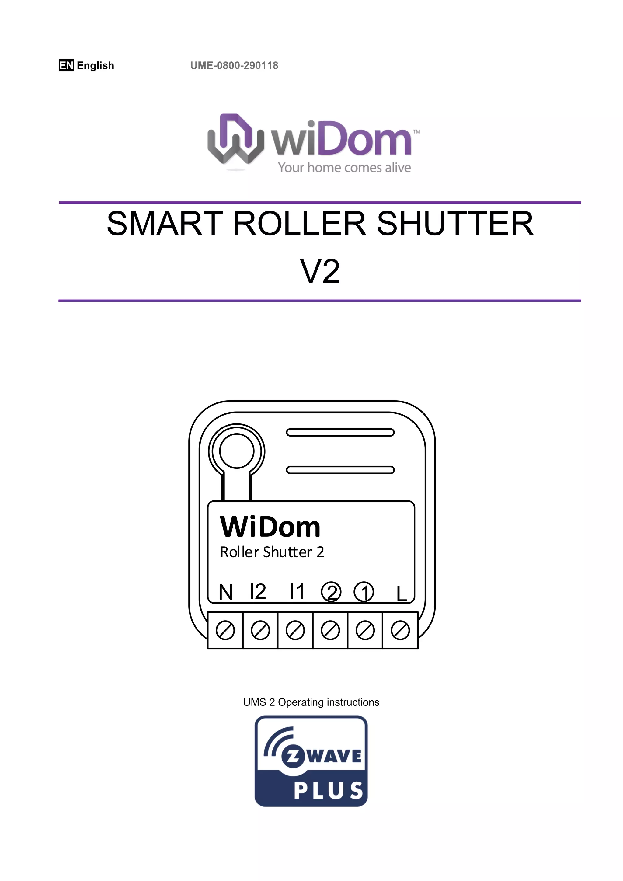 wiDom Smart Roller Shutter Z-Wave Plus Module Manual | PDF