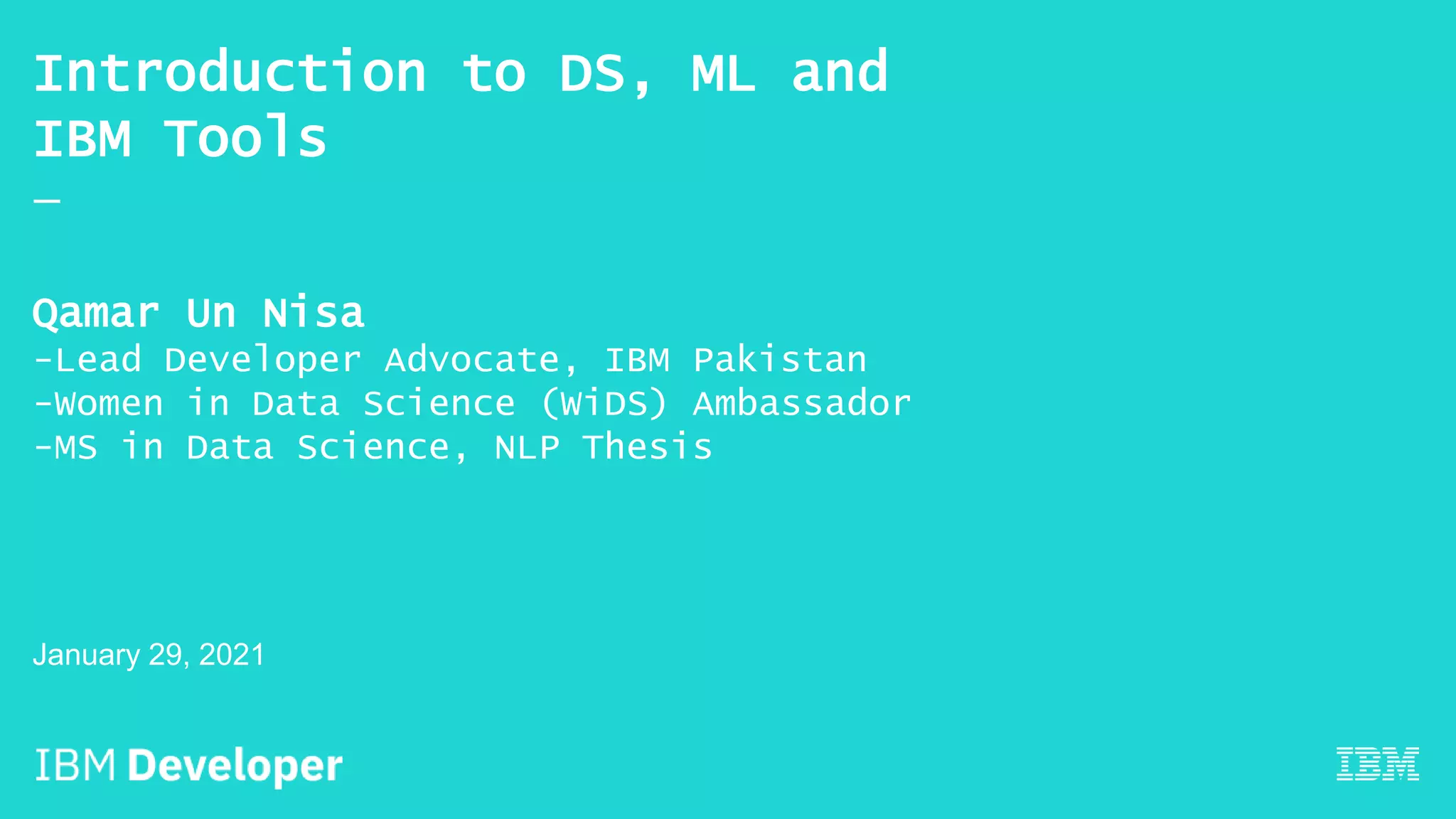 Introduction to DS, ML and IBM Tools | PPTX