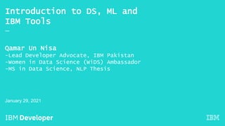 Introduction to DS, ML and IBM Tools | PPTX