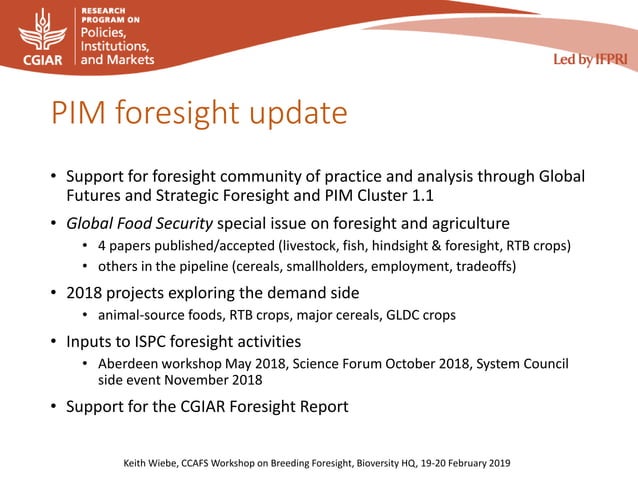 Breeding foresight workshop: Presentation by IFPRI | PPTX