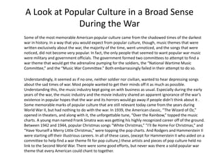 Jazz During WWII | PPTX