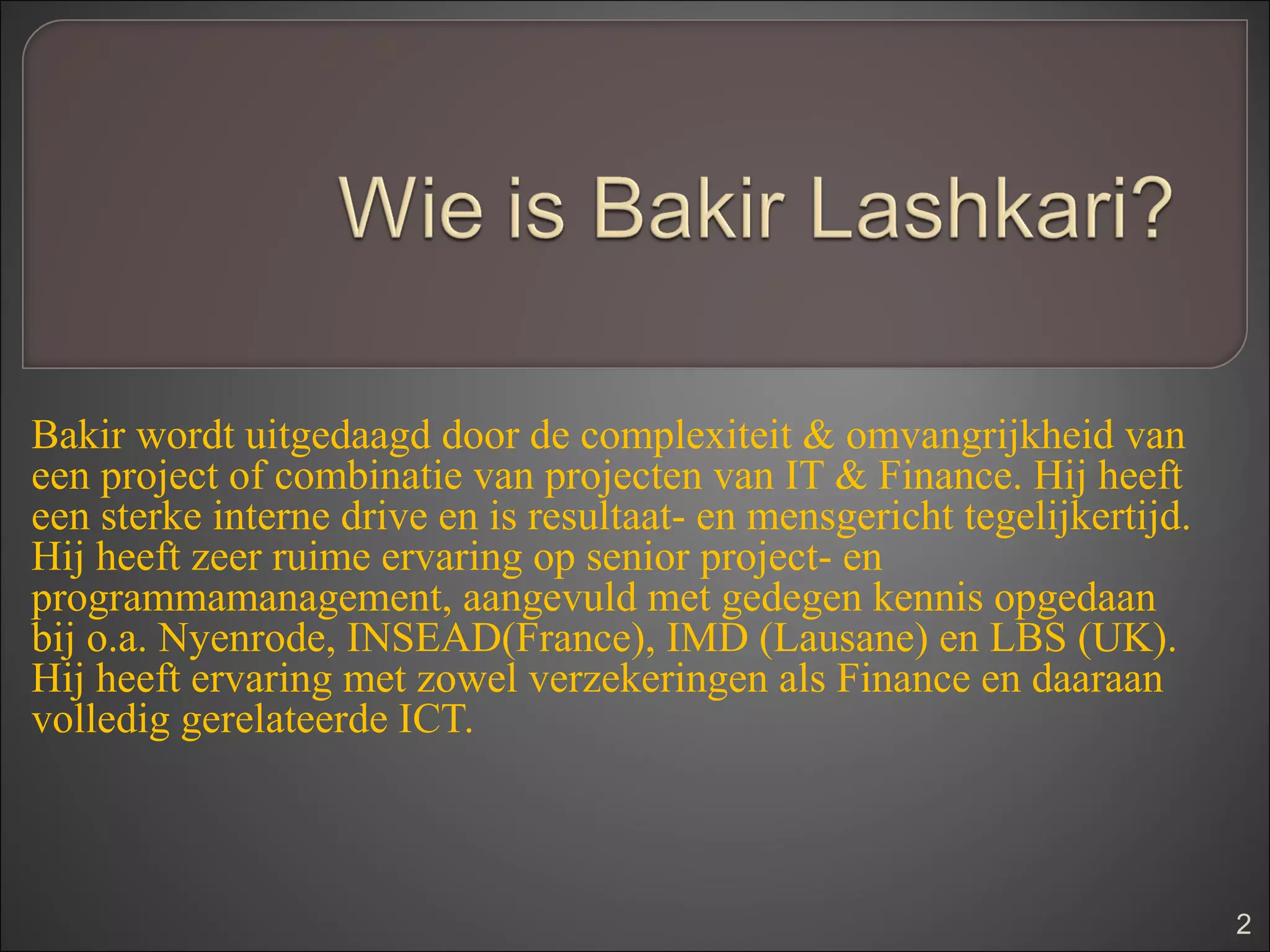 Wie is bakir lashkari (2010) | PPT