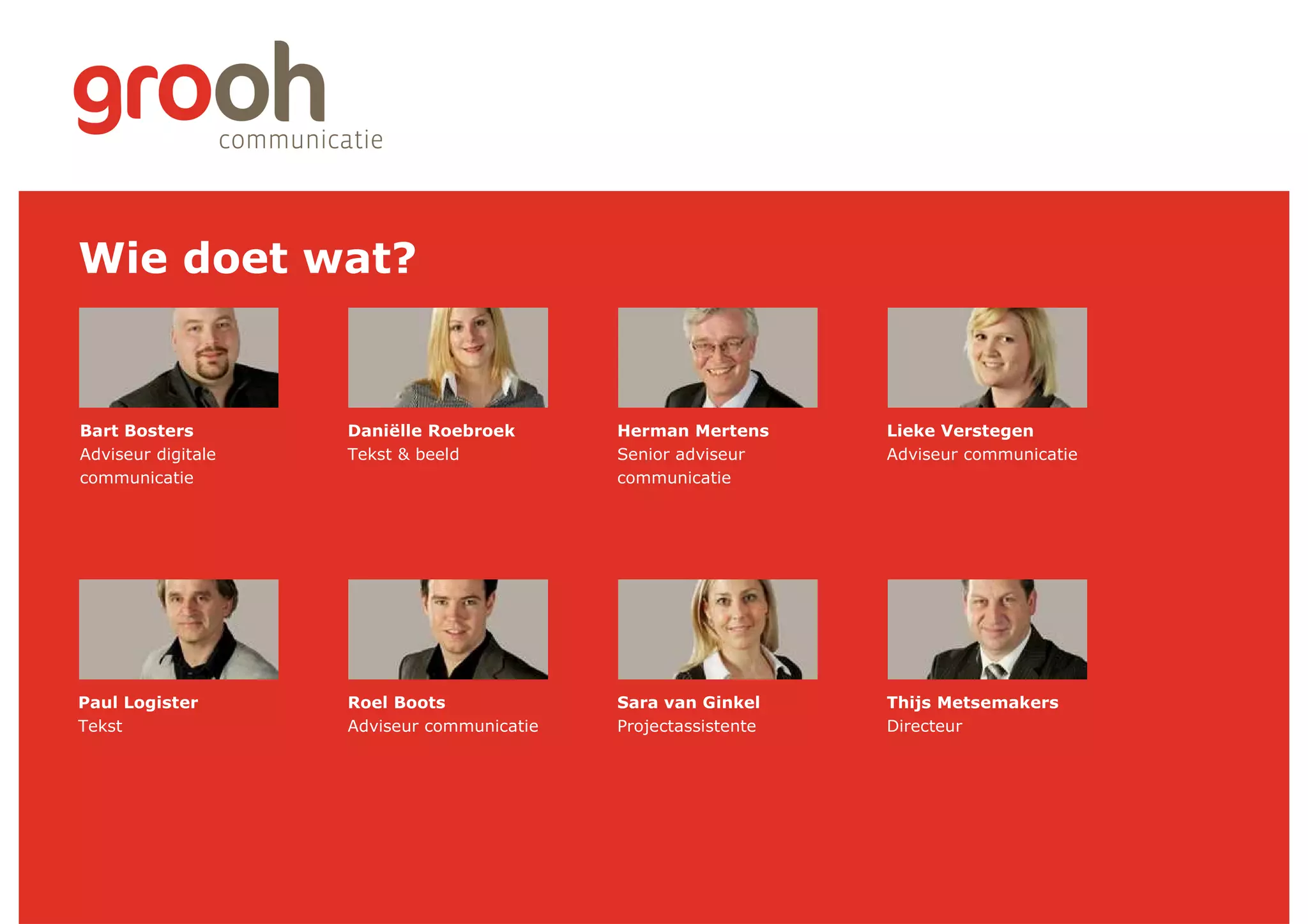 Wie is Grooh Communicatie? | PDF